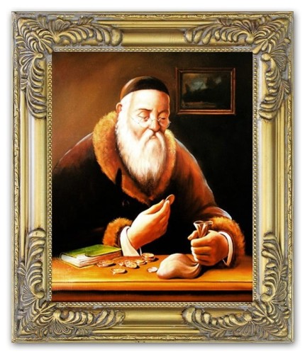 OBRAZ ŻYD ŻYDEK NA SZCZĘŚCIE 32x27cm G17814 - stylowe-upominki.pl